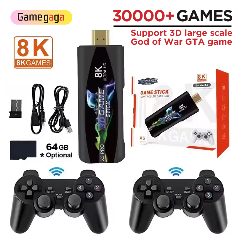 Wholesale X3 PLUS Game stick 30000+ games support 3D large scale God of ...